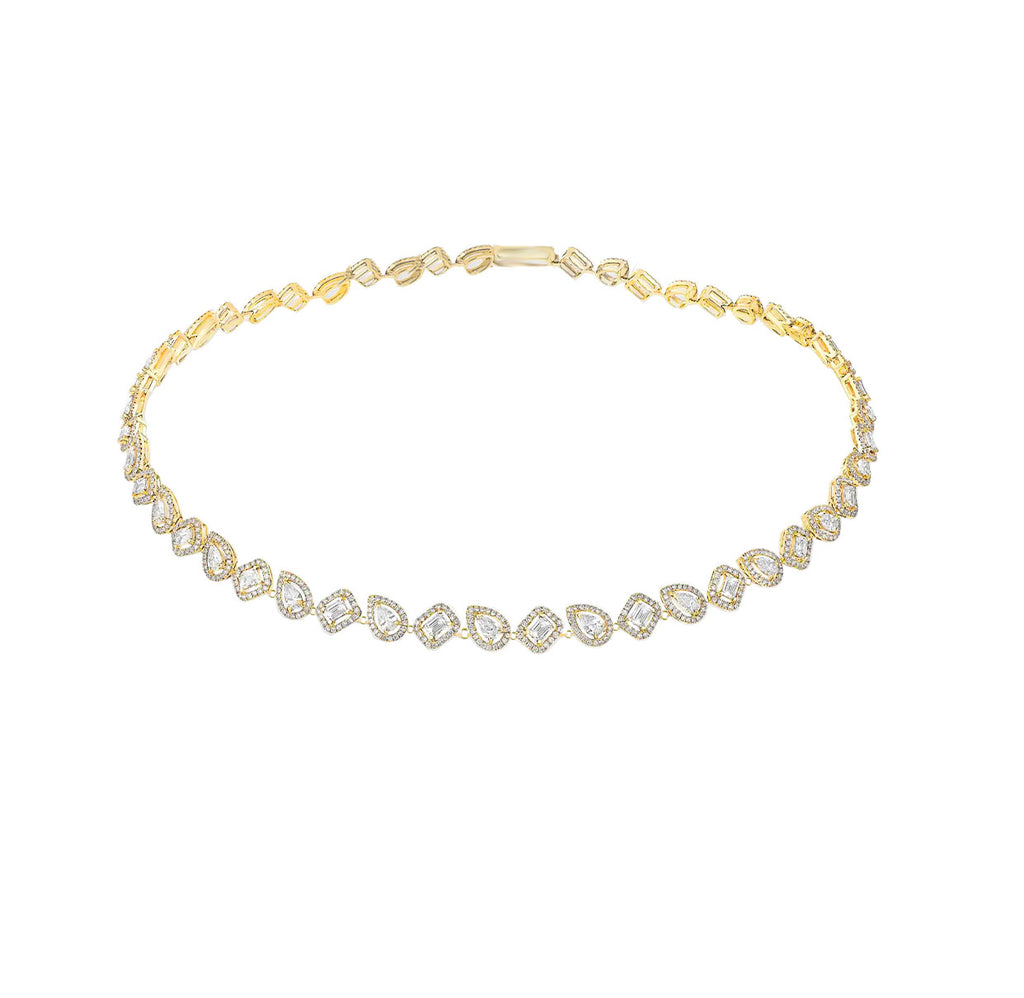 Gold Twin Shapes Necklace Elegant Girls