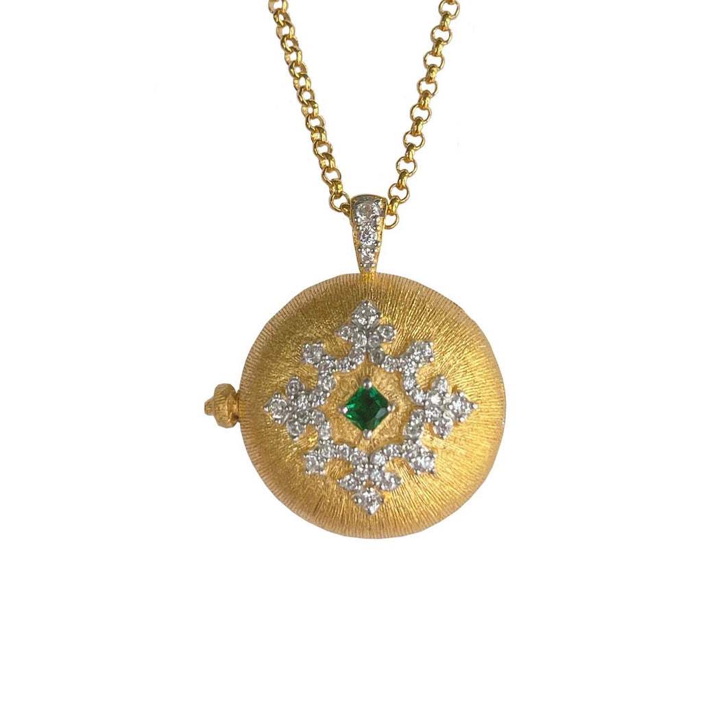LUXURY EMERALD GREEN LOCKET NECKLACE – ELEGANT GIRLS